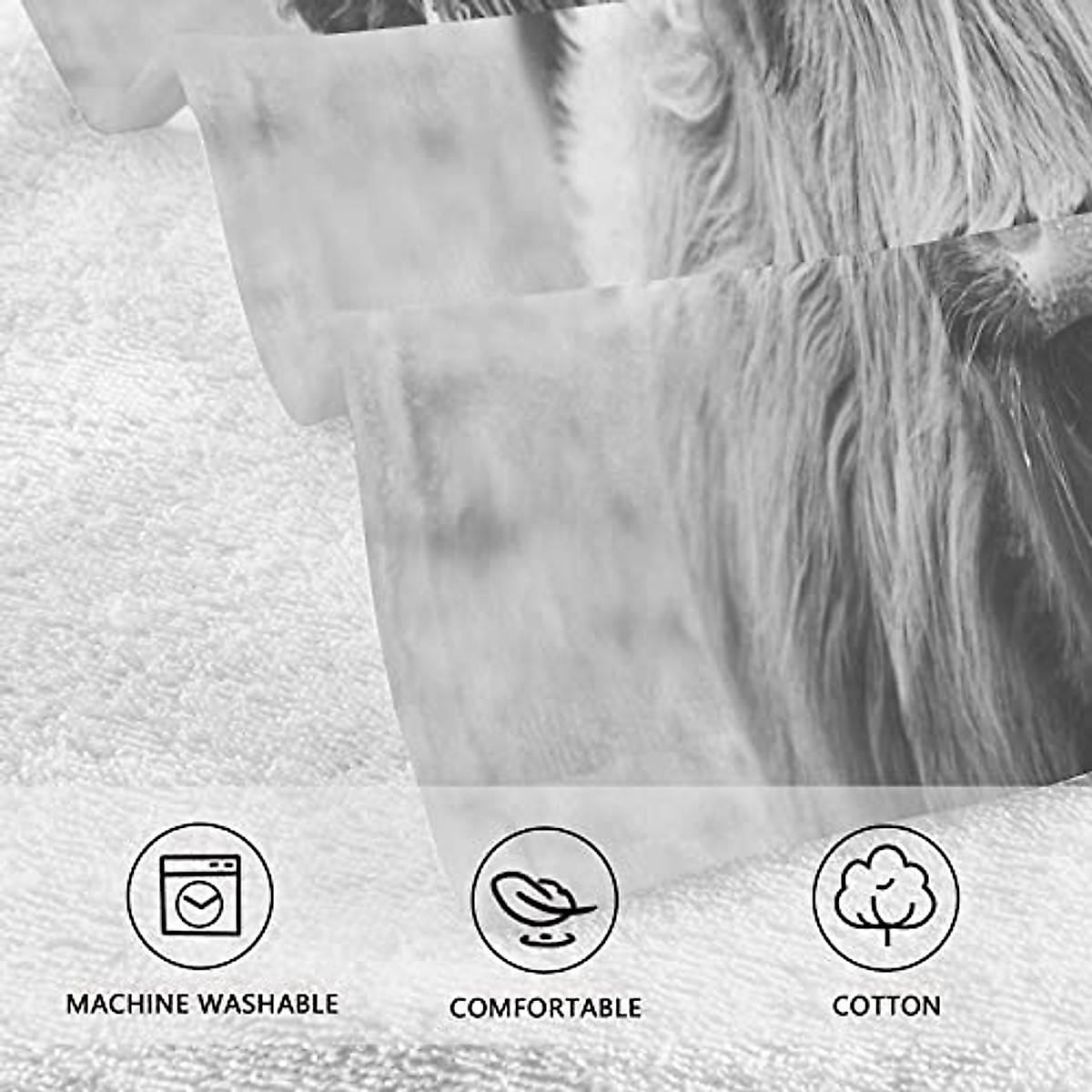 Highland Cow Towels 2 Piece Cotton Hand Towels, Highly Absorbent Towels for Bathroom, Hotel, Gym and Spa 28 X 16 Inches