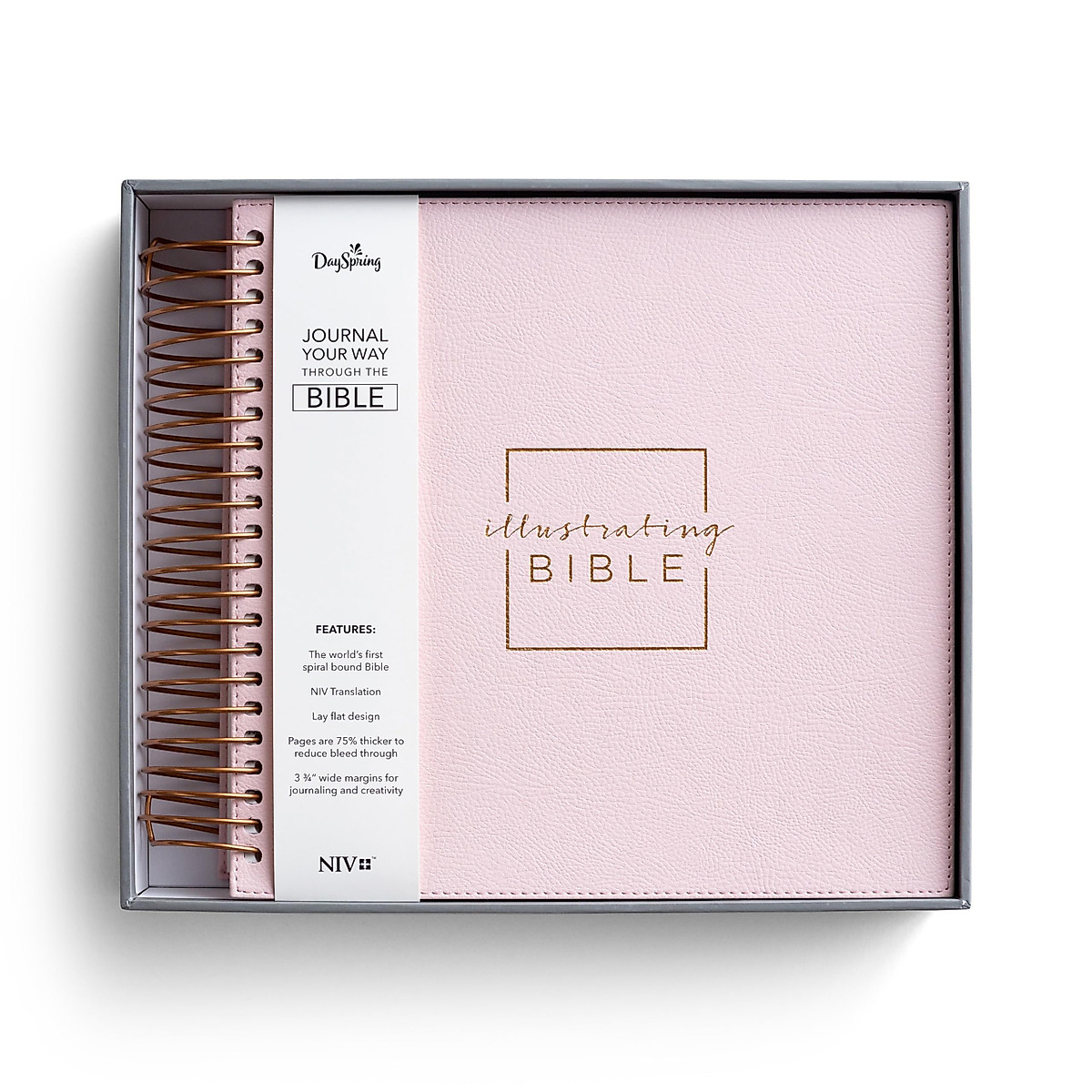 Illustrating Bible NIV - Spiral Bound Bible Journal, Pink