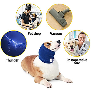 Quiet Ears for Dogs Hats Hoodies Dog's Ear Muffs Headband Noise Ear Protection for Dogs,Blue S