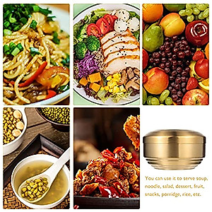 HANABASS Korean Stainless Steel Rice Bowl with Lid Stainless Steel Rice Bowl Salad Bowl Kitchen Baby Eating Bowl