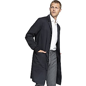 Cherokee Professional Lab Coat for Men and Women Modern fit Button Front Closure with Single Chest Pocket WW306AB, L, Black