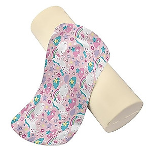 Unicorn Cloud Neck Support Pillow Round Neck Roll Bolster Cylinder Pillow Cervical Pillows Leg Pillow for Leg Knee Back Head Support for Camp Work Women Men Traveling