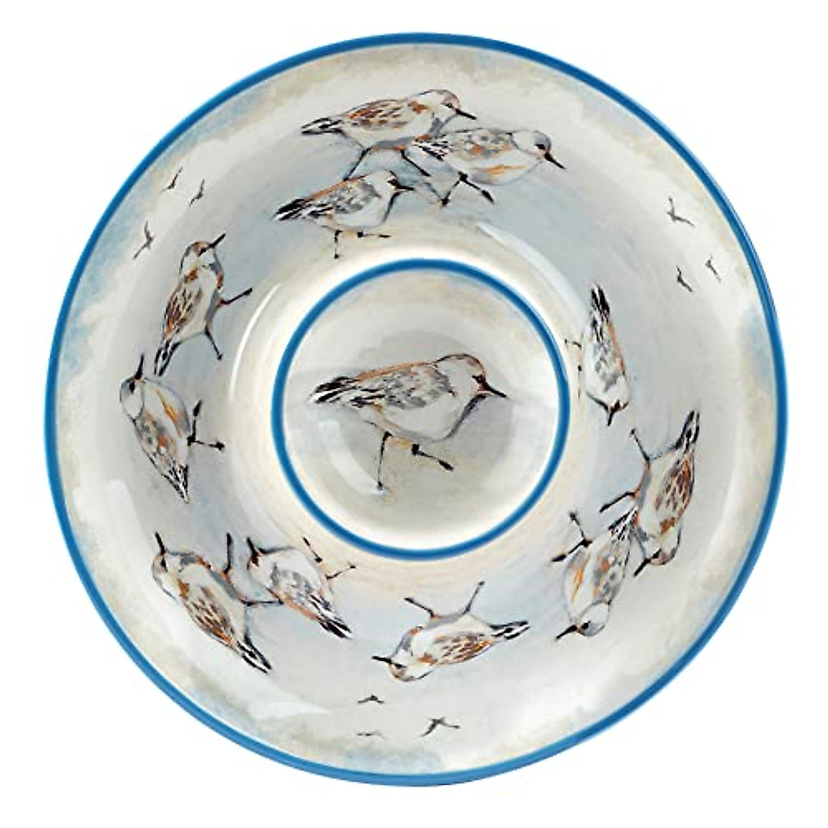 Certified International Shorebirds Chip & Dip, 13.5" Diam x 1.75"