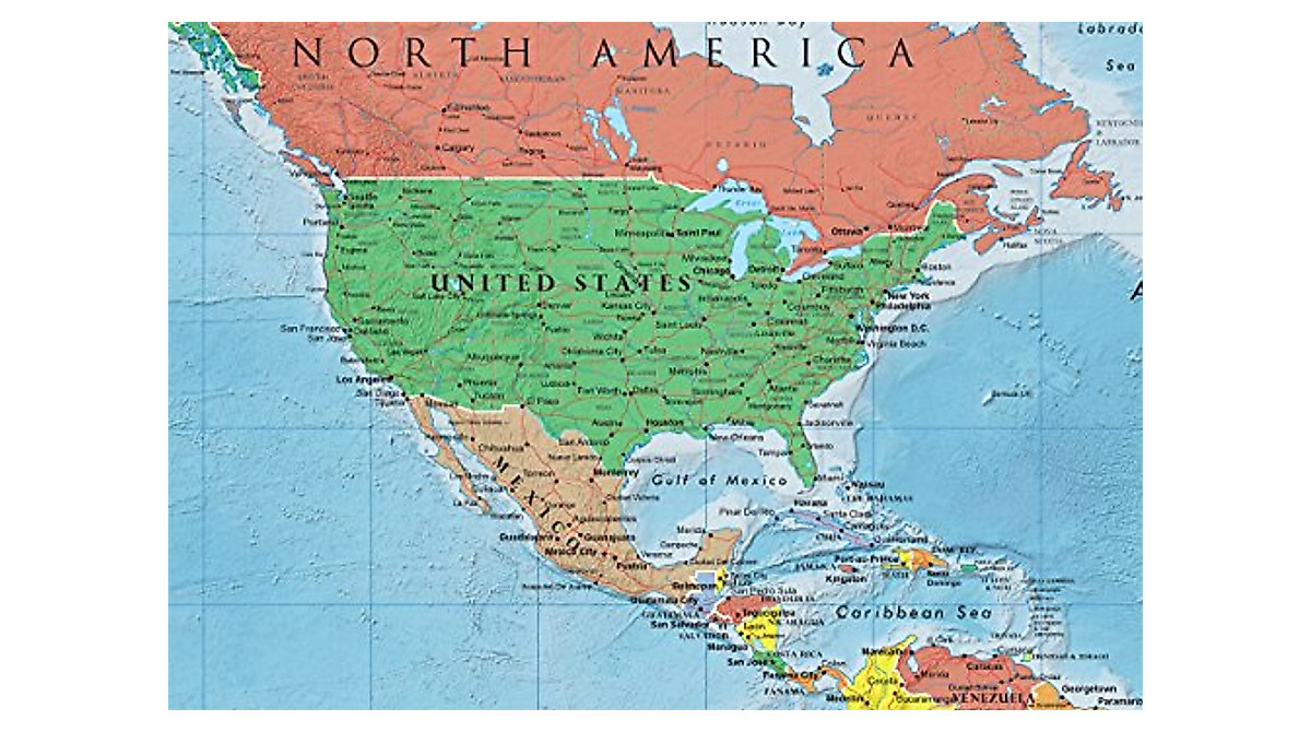 24x36 World Classic Wall Map Poster | Detailed & Elegant Map