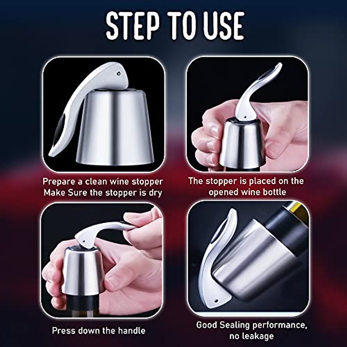 Corkscrew Wine Opener with Wine Aerator Pourer Spout and Stainless Steel Bottle Stopper, 3 Piece Wine Preserver and Accessories Set for Home Bar, Cork Remover and Stopper To Keep Wine Fresh