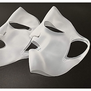 Angzhili 2 Pack Silicone Moisturizing Mask for Sheet Mask,Reusable Facial Mask Cover with Hook,Sheet Mask Cover for Slow Down the Evaporation of Mask Essence,Face Care Tool (White)