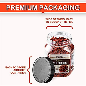 Roots Circle USDA Organic Dried Goji Berries 14.1oz Jar 1 Pack | Bulk Supply of Goji Berry Fruit Superfood | Naturally Rich in Antioxidants to Support Healthy Skin | Raw, Natural, Vegan, Non-GMO, Kosher