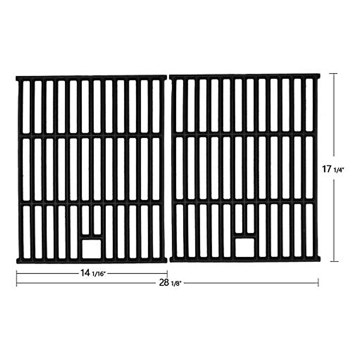 Hongso 17 1/4 Inch Cast Iron Cooking Grill Grates Replacement Parts for Nexgrill 720-0649, Members Mark 720-0691A, 720-0778A, Aussie 6703C8FKK1, Brinkmann 810-9490-F, Backyard Gas Grill, 2-Pack PCD252