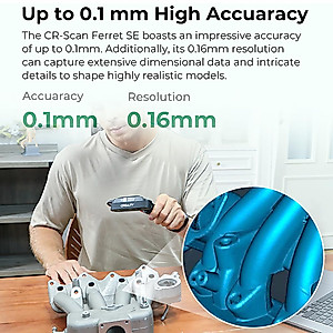 CR-Scan Ferret SE Scanner Portable and Handheld 30fps Scaning Speed 0.1mm Accuracy ASIC Chipset Dual Mode Scanning with 30fps Scan Speed Dual Mode Scanning Support Full Color Scan for