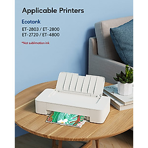 522 High Capacity (5 Bottles) Compatible Refill Ink Bottle Replacement for Epson 522 Ink Refill Bottles (Not Sublimation Ink) Use for EcoTank ET-2803 ET-2800 ET-2720 ET-4800 Printer