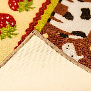 SCENNEW Kitchen Rugs and Mats Non Slip Kitchen Mats Large Size Floor Runner Long Mat, 20''x32''+20''x59'', Strawberry