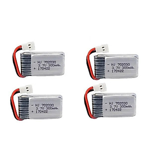 3.7V 300mAh Lipo Battery for FQ777 FQ17WUdi U816 U830 F180 E55 Hubsan H107 Syma X11C FY530 RC Drone Battery UAV Battery Charger (Color : 2pcs)