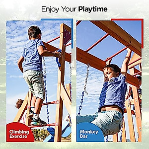 Dolphin Playground Cedar Wooden Swing Sets for Backyard, Outdoor Playset for Kids with Monkey Bar, 2 in 1 Outdoor Table, Wave Slide, Climbing Wall, and 2 Belt Swings, Playground Sets for Backyards