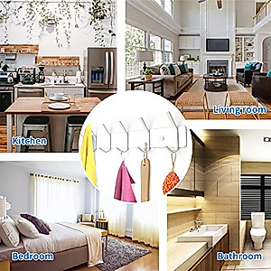 AJLTPA Coat Rack Wall Mount, Hat Rack for Wall, Coat Hooks Wall Mounted, Wall Hangers for Towels Purse Backpack Clothes Bag Key Jacket and Bathrobe (6 Hooks, White)