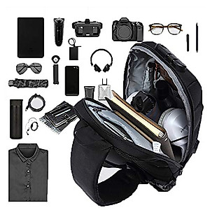 Wisfruit Anti Theft Sling Bag with USB Charging Port Casual Lightweight Chest Crossbody Daypack Waterproof (dark gray)