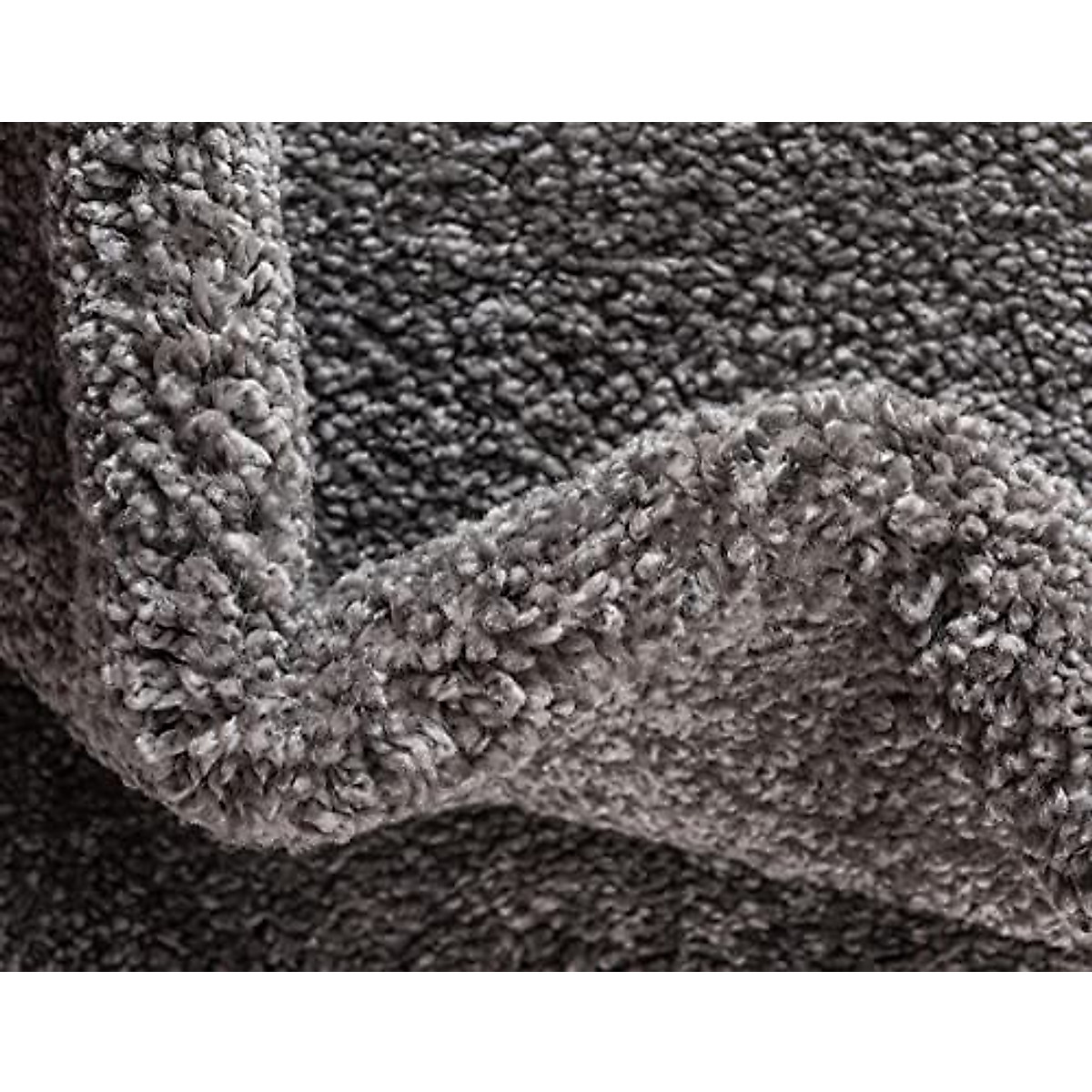 Unique Loom Solo Collection Solid, Plush, Kids, Modern Area Rug, 8 ft x 10 ft, Grey