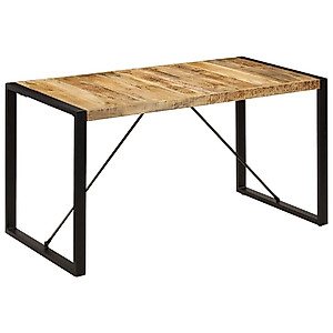 YPWRENH Cocktail Table Kitchen End Table Dining Table 55.1"x27.6"x29.5" Solid Mango Wood for Dining Room, Kitchen or Living Room