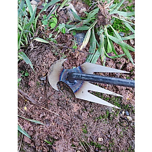 New Weeding Artifact Uprooting Weeding Tool, 16 Inch Weed Puller with 4 Teeth Manganese Steel Forged Hand Weeder, Say Goodbye to The Weeds with Weed Remover Hand Tool for Your Garden, Yard, and Farm