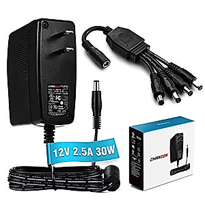 Chanzon 12V 2.5A 30W Power Supply AC DC Switching Adapter, 12 Volt 2.5 Amp AC/DC Wall Wart Converter Transformer, 100-240v 50 60HZ Input with 12vdc 2500ma Output