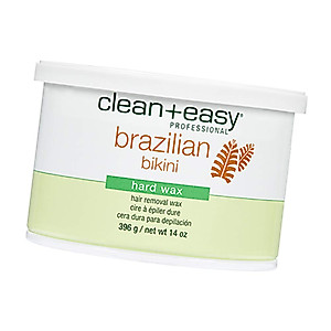 Clean + Easy Brazilian Hard Wax, Full Body Hair Removal For All Skin Types, 14 oz