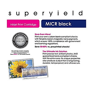 VersaInk-Nano HP 62 MX, XL Black MICR Ink Cartridge for Check Printing