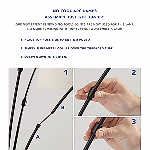 Adesso 5170-01 Astoria Arc Lamp, 78 in., 100W Type A Bulb (Not Included), Black, Floor Lamps