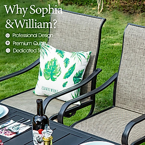 Sophia & William Patio Dining Set 5 Pieces Outdoor Furniture Set, 4 Swivel Chairs Textilene 1 Square 37"x 37" Umbrella Table for Outdoor Garden Lawn Pool Easy to Care Weather Resistant