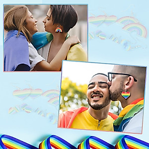 Rainbow Earrings, LGBTQ Pride Earrings, 6 Pairs Gay Pride Charm Alloy Enamel Dangle Earrings for Women and Men