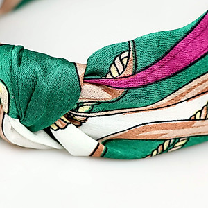 DRESHOW 4 Pack Boho Fashion Turban Headbands for Women Girls Flower Printed Plastic Head Band Vintage Cross Hair Accessories