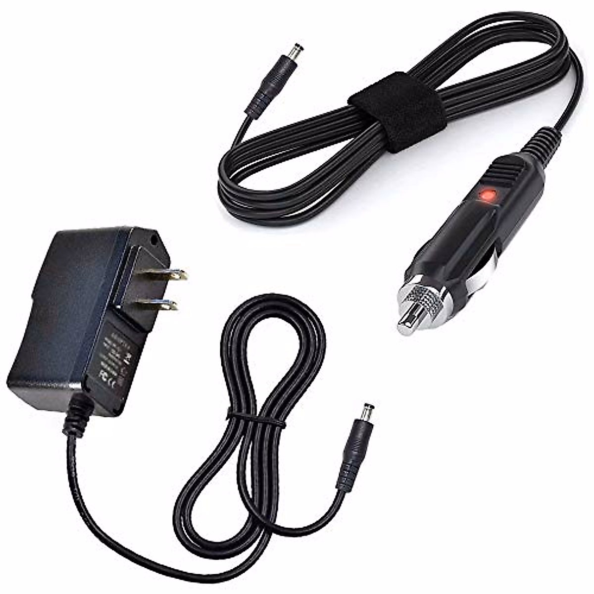 (Taelectric) Car Charger +AC Power Adapter for Sylvania SDVD9070 SDVD1251 Portable DVD Player