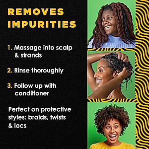 My Black is Beautiful Clarifying Sulfate Free Shampoo for Build Up, For Dry and Damaged Hair, Blue Ginger and Mint, 9.6 fl oz