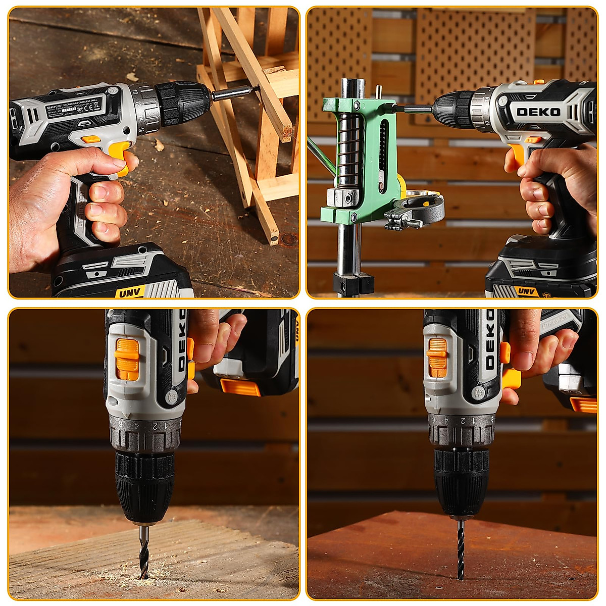 Power Drill Cordless: DEKO PRO Cordless Drill 20V Electric Power Drill Set Tool Drills Cordless Set with Battery and Charger 20 Volt Drill Driver Kit