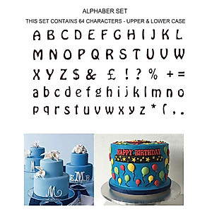 Mini Plastic Alphabet Cookie Cutter Fondant Letter Cutters Symbol Cut Outs Molds Upper & Lower Letter Stamps, 0.5 Inch