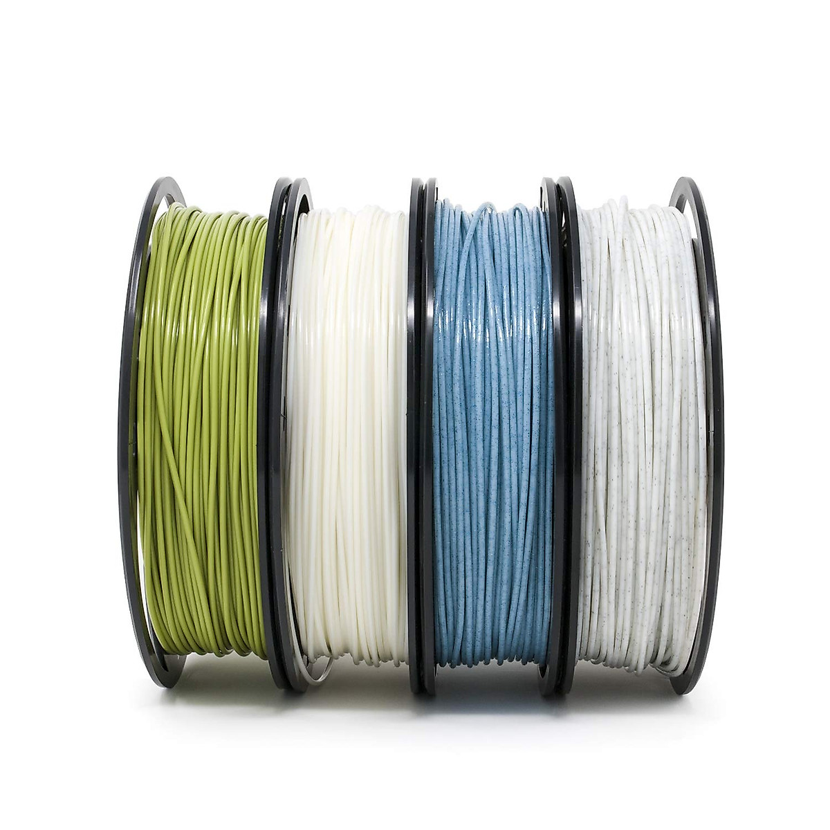 Gizmo Dorks PLA 3D Printer Filament 1.75mm 200g, 4 Color Pack - Marble, Glitter Blue, Glow Green, Change Green Yellow