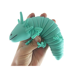 1 Teal Axolotl Fidget - Large Wiggle Articulated Jointed Moving Axolotyl Toy - Unique Gift, Lover, Decoration (1 Teal)