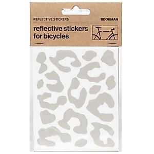 Bookman Reflective Stickers, Leopard Print (White) - Hard Surface Stickers - 1 Sheet (3.74 x 4.53 inches)