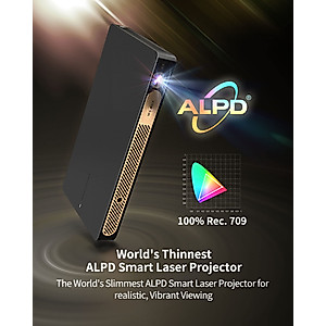 WEMAX Go Advanced Portable Laser Projector with Mini Projector Tripod Stand, 600 ANSI Lumens, 1.5Hrs Battery