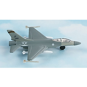 Hot Wings Planes F-16 (Military Markings) Jet with Connectible Runway,Grey