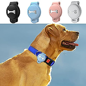Skywin Silicone Airtag Cases for Pet Collar - Airtag Dog Collar Holder Protects Device from Dust, Damage, Loss - Easily Clip Anti-Lost Airtag Collar Holder for Pet, Cat, Dog Tag Collar (Light Blue)