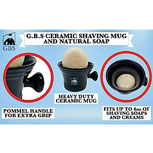 G.B.S Straight Razor Wet Shaving Kit - Classsic Shave Grooming Gift Set for Men - Includes: Straight Edge Razor, Shaving Brush, Alum Block, Shave Soap, Shave Mug Bowl,Sharpening Strop and Paste