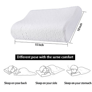 FMS Soft Comfy Memory Foam Contour Pillow for Children with Removable Case