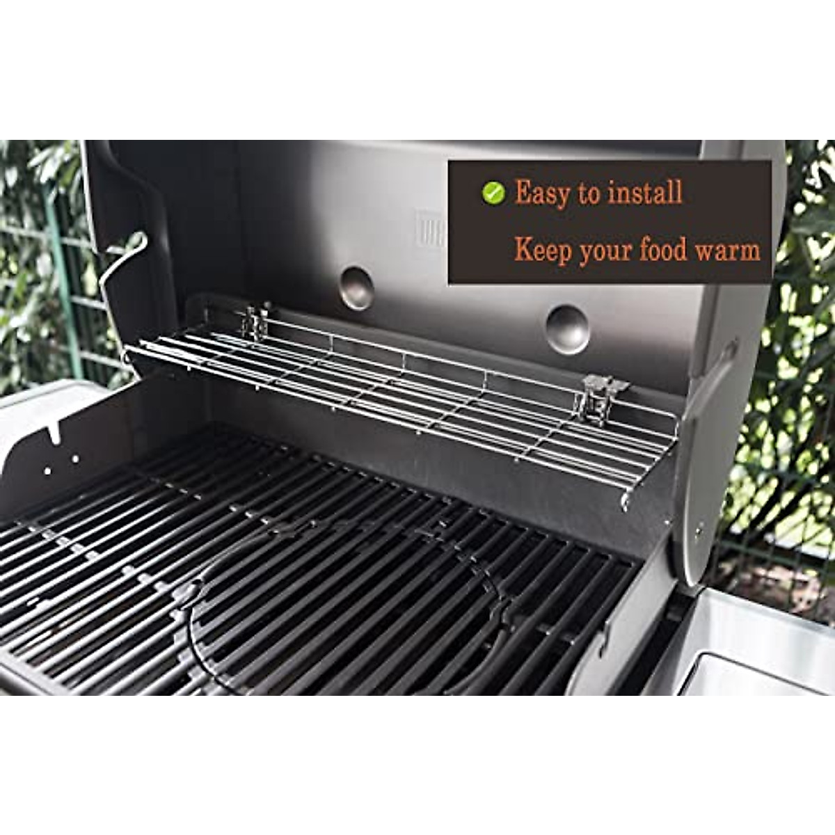 66044 Grill Warming Rack for Weber Genesis II 300 Series, Genesis II E-310 II E-315 II E-330 II E-335 II S-310 II S-335 Series Gas Grill, Stainless Steel Grill Grate