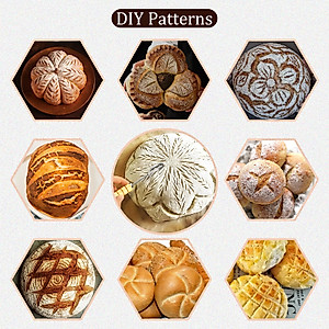 LGDNNYYY Hand Crafted Bread Lame, Utility Bread Scoring Tool/Bread Knives, Stainless Steel Lame Bread Tool Sets for Sourdough Scoring Tool, Sourdough Bread Baking Supplies(10 Blades), Black-white