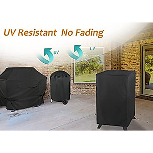 NettyPro Smoker Cover Heavy Duty Waterproof 30 Inch for Masterbuilt Cuisinart Dyna-Glo Charbroil Digital Electric Propane Vertical Smoker, Fade and UV Resistant, 19" W x 18" D x 33" H, Black