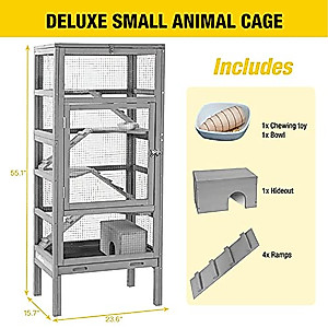 Aivituvin Ferret Cage Rat Cage for Chinchilla, Lizard,Squirrel, Chameleon,Gerbils and Other Small Animals