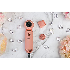 Aria Beauty Too Cute Compact Hair Dryer - Lightweight, Portable Blow Dryer with High or Low Settings - Negative Ionic Technology - Rose Gold - 1 pc