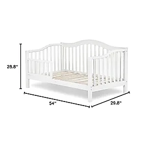 Dream On Me Austin Toddler Day Bed in White, Greenguard Gold Certified 54x30x29 Inch (Pack of 1)