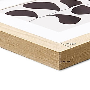 eletecpro 16x20 Picture Frames Set of 2 Display 11x14 Photo with Mat, Made of Oak Wood and Strong Plexiglass, Natural Poster Frame for Classic Home Decor on Wall, Horizontally or Vertically Hanging