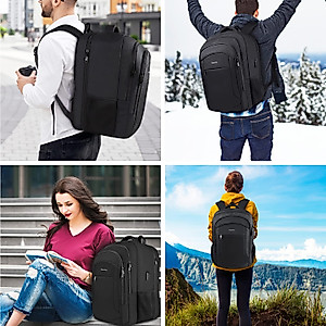 Naukay Laptop Backpack, Extra Large Travel Backpack for Men Women, Carry On Backpack Anti Theft Water Resistant Business Backpack College School Bookbags with USB Charging Port Fits 17 Inch Laptop