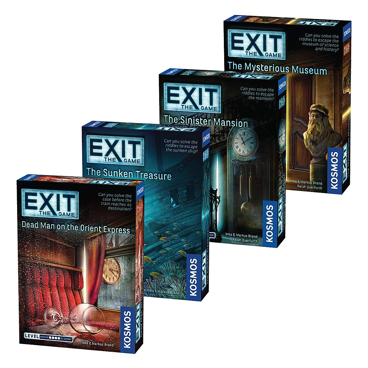EXIT: The Game 4-Pack Escape Room Bundle | Season 3 | Dead Man on the Orient Express | Sinister Mansion | Sunken Treasure | Mysterious Museum | Family-Friendly, Cooperative Game | 1 to 4 Players